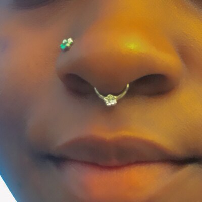 Flower Septum Ring, Septum Hoop, Flower Nose Ring, Sterling Silver Nose ...