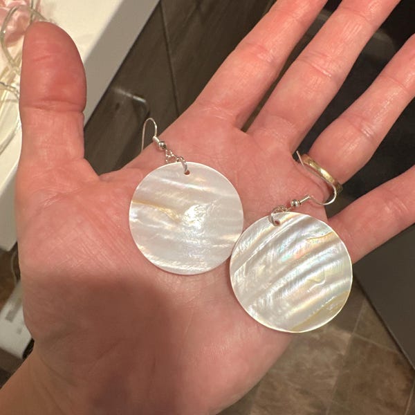 Real Natural Shiny Abalone Shell Seashell Mother of Pearl Disk Ocean ...