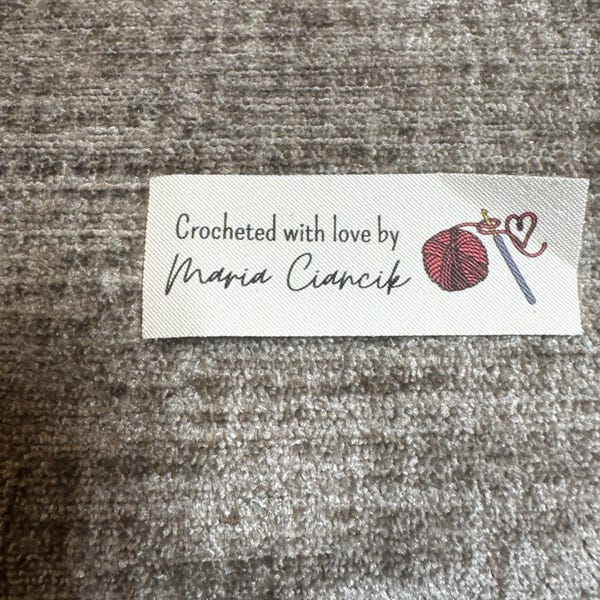 Handmade Labels for Crocheted Items - Small Organic Cotton Tags ...