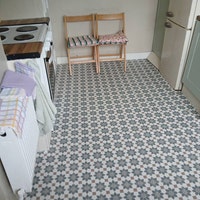 Checkerboard Sheet Vinyl Flooring Lino in Black and White Marble Tile ...