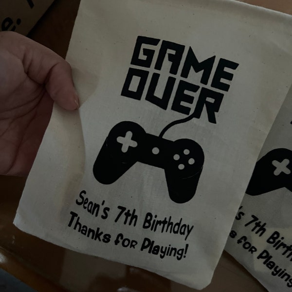 Game Over Thank You-controller Video Game-kids Party Favor-personalized ...