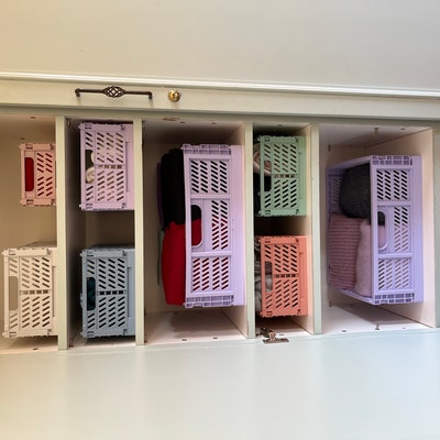 Foldable Pastel Color Storage Crate 3 Packs Collapsible Stackable ...