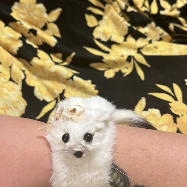 Weasel Slap Bracelet, Sherman the Ermine, White Ermine Slap Bracelet ...