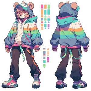 Cyberpunk Neon Furry Art: Cyberpunk Fursona Wall Art Home Decor Furry ...
