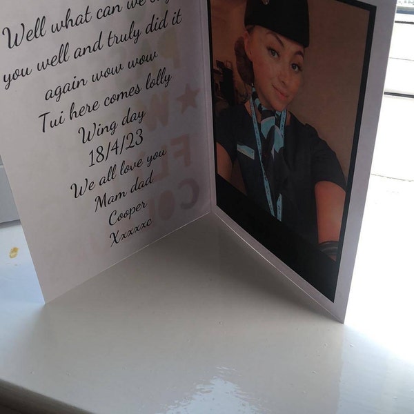 Flight Attendant, Air Hostess, Card for Flight Attendant, Card for Air ...