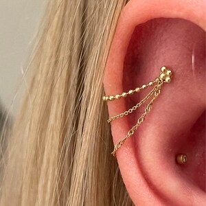 14k Solid Gold Heart Rook Earring Heart Rook Piercing Diamond Curved ...