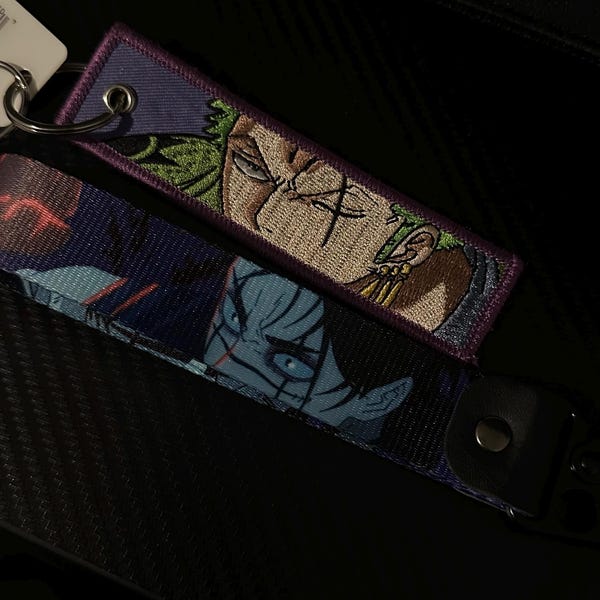 Anime Embroidered Keychain Jet Tag for Otaku Fans, Kawaii Gift, Bag ...