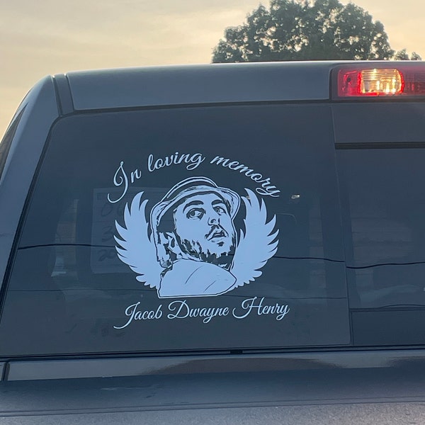 Personalized Memorial Car Decal With Photo - in Loving Memory Tribute ...