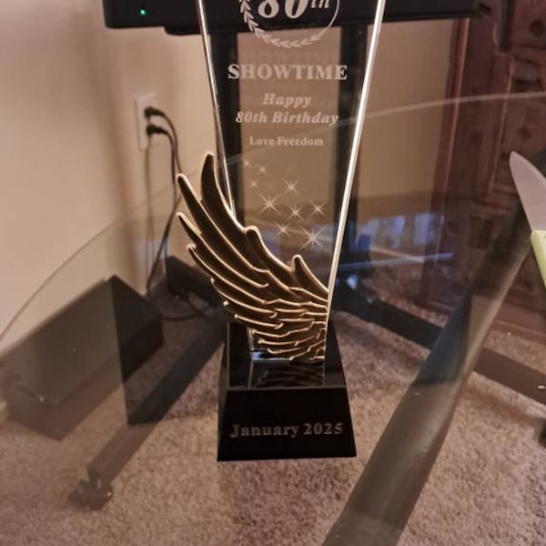 Personalized Crystal Wing Award: Unique Employee Recognition Trophy - Etsy