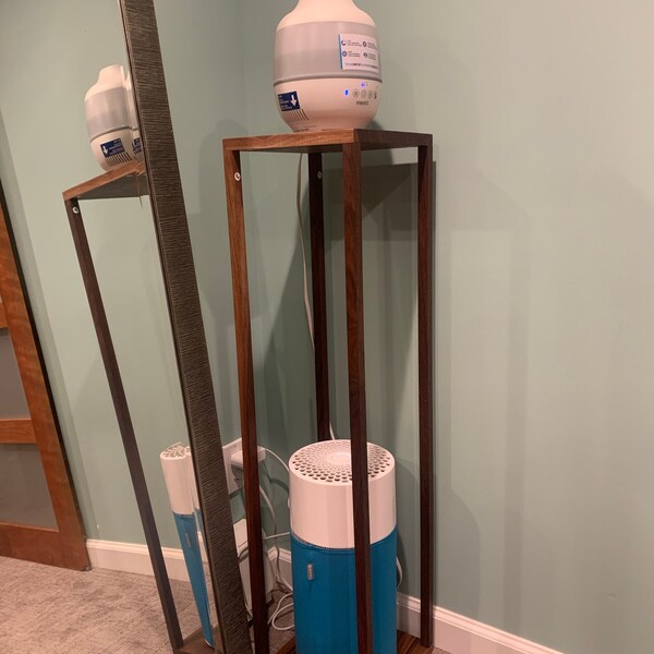 Solid Walnut Modern Rectangle Stand | Geometric Vase | Tall Stand ...