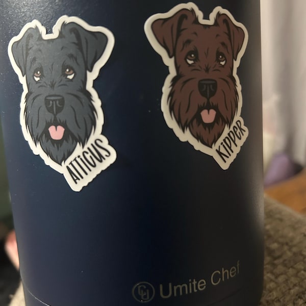 Custom Schnauzer Vinyl Stickers and Magnets |waterproof Vinyl Stickers ...