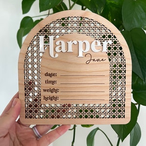 Baby Birth Announcement Sign, Boho Baby Arch Name Sign, Boho Birth ...