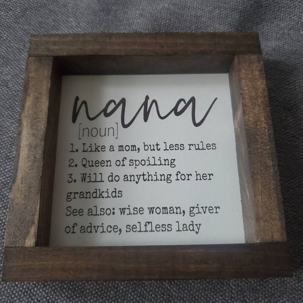 Grandma Definition - Nana Definition Sign - Mothers Day Gift - Grandma ...