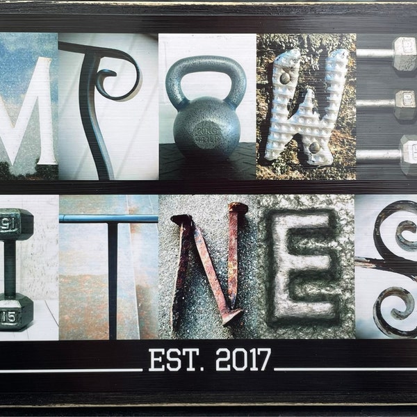 Custom Last Name Sign, Photo Letters Art, Personalized Home Decor, Last ...
