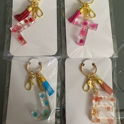 Handmade Cloud Resin Letter Keychain Cloud Keychain Initial Keychain ...