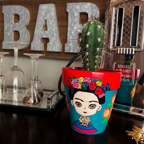 5" Hand Painted Flower Pot/fall Flower Pot/fall Season Painting/ Cats ...