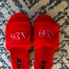 Delta Sigma Theta DST Black Plush Embroidered Women's Slipper Red ...