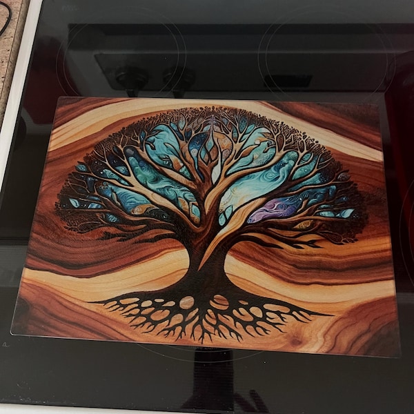 Tree of Life Glass Charcuterie Board, Cutting Board, Wedding Gift ...