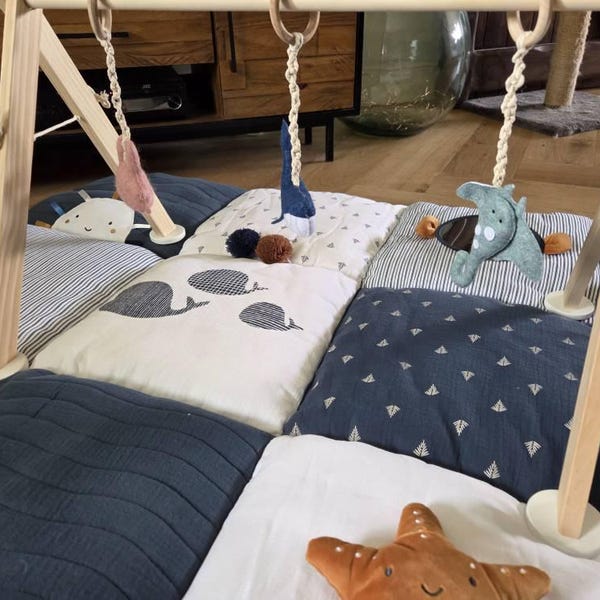 Baby Play Gym Toys Whale Nursery Accessory Montessori Toys Hanging Felt ...
