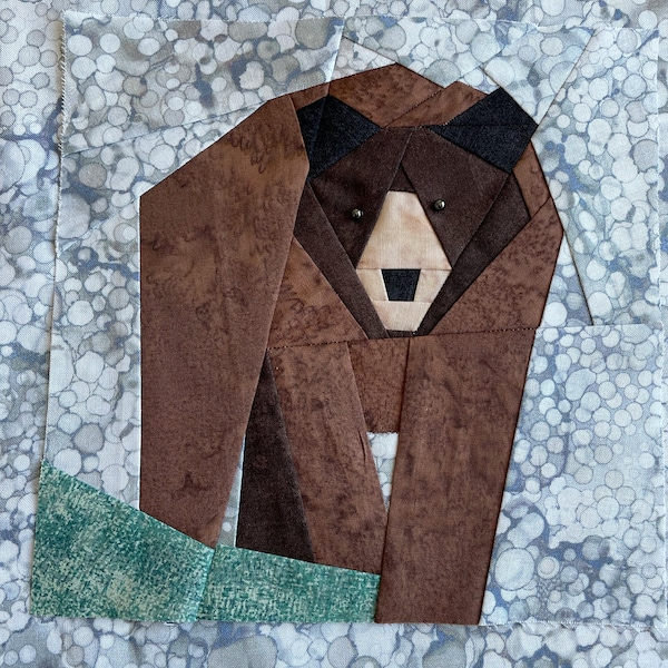 Bear Paper Pieced Block Pattern in PDF - Etsy