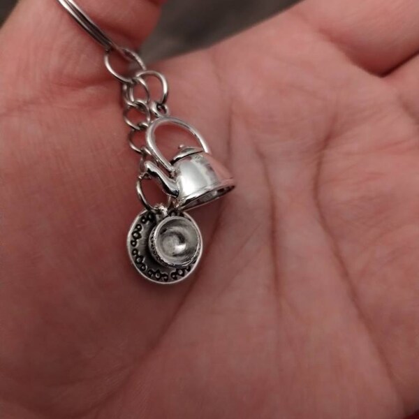 Teapot and Kettle Keychain/ Tea Lover Keyring/ Tea Accessories/ Tea Cup ...
