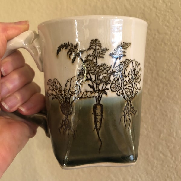 Root Vegetable Mug, Gardening Gift, Garden Mug, Vegan Coffee Mug ...