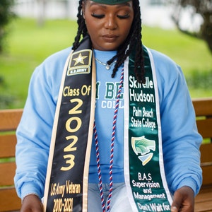 Dual Colored Panel Custom Graduation Stole HBCU Style - Etsy