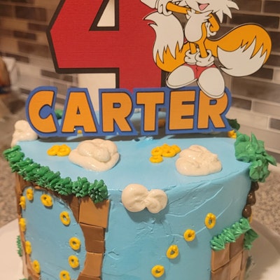 Tails Cake Topper, Sonic Topper, Sonic Theme Birthday Party, Sonic ...