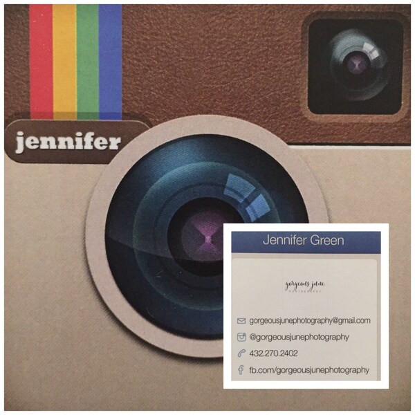 Mini Photographer Business Cards, Realistic Camera, Square Die-cut ...