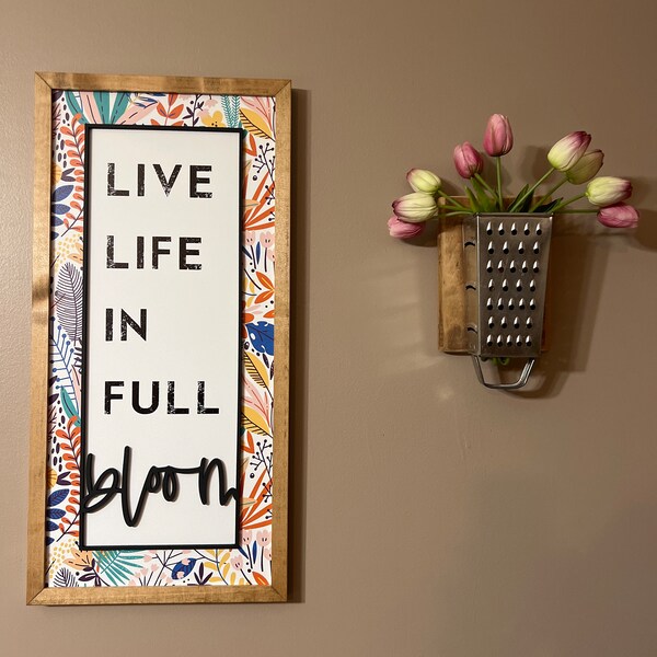 Spring Wood Sign, Farmhouse Spring Sign, Live Life Sign, Spring Home ...