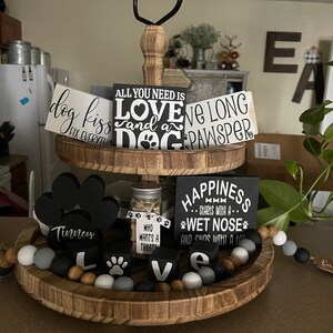 Dog Tiered Tray Decor Tiered Tray Decor Bundle Personalized - Etsy