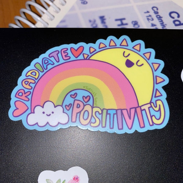 Positivity Sticker, Cute Vinyl Stickers for Laptops, Car Decals ...