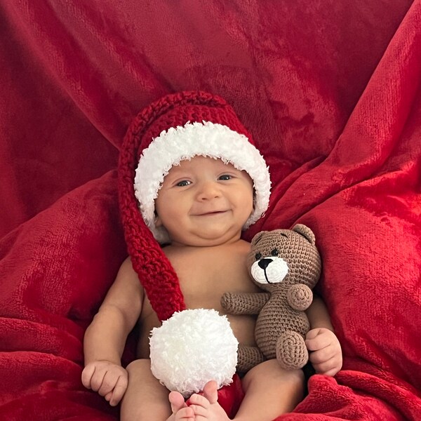 Baby Christmas Hat, Santa Baby Hat, First Xmas Outfit, Santa Elf ...