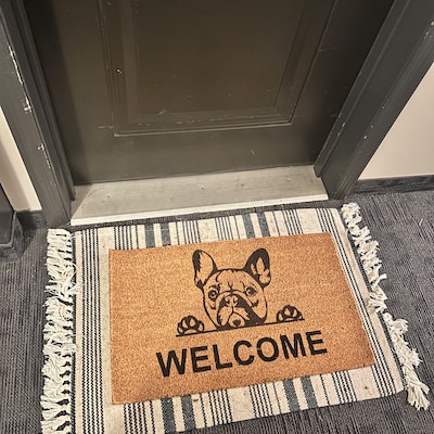 Custom French Bull Dog Door Mat, Door Mat, Personalized Dog Door Mat ...