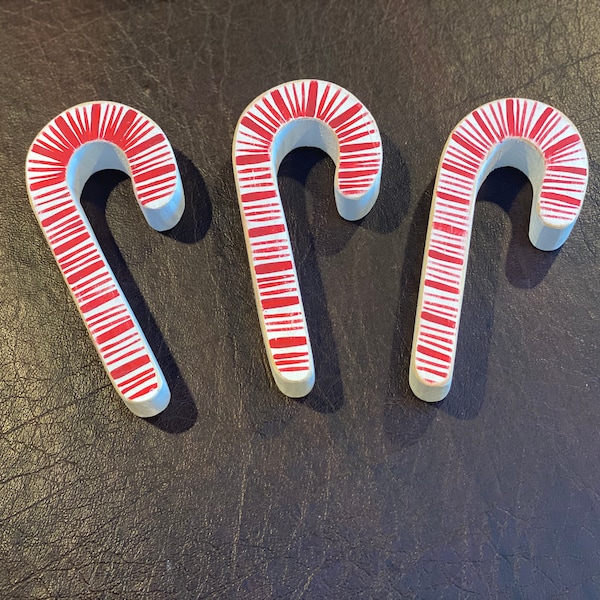 Chunky Wood Candy Canes Rustic Candy Canes Candy Canes Table Decor ...