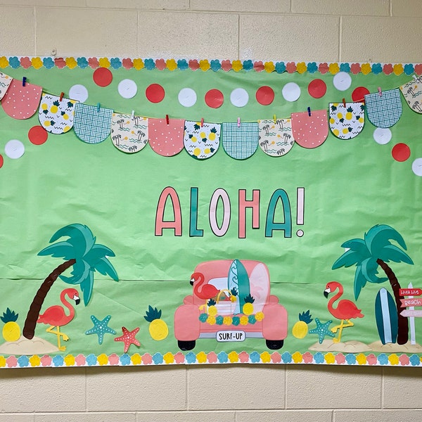 Aloha Truck Bulletin Board Kit: Hawaiian Summer Decor (digital Download ...
