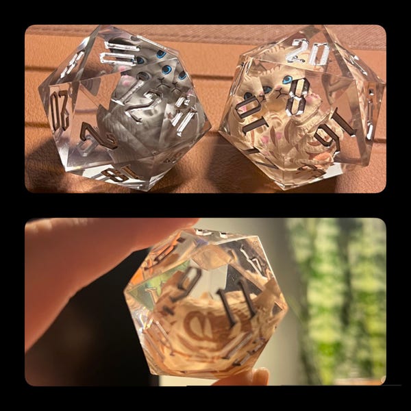 Purple Turtle Dice Set, Transparent With Light Purple Turtle Inside ...