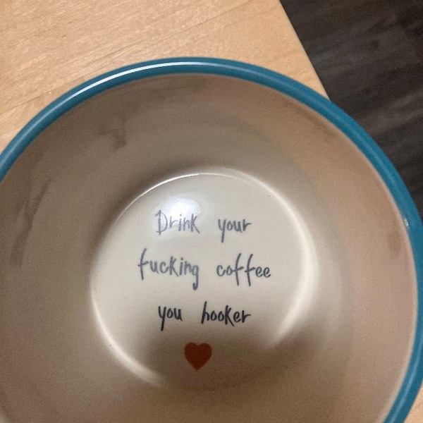 Bespoke Personalised Hidden Message Mug, Secret Message Cup ...