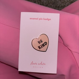 Be Kind Pin Badge Enamel Lapel Kindness Heart Pin Lanyard Pin Badge - Etsy