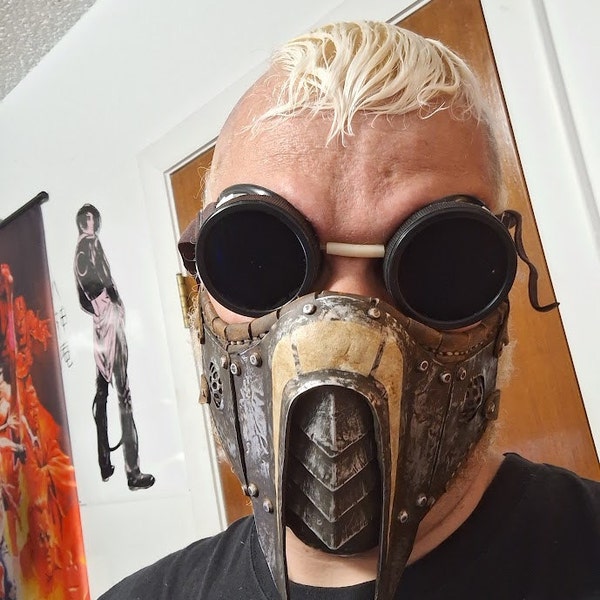 Leather & Steel Mask - Warlord Mask - Metal Dystopian Mask - Dieselpunk ...
