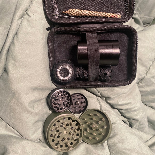 Smoking Bowl Kit | 4 Piece Metal Grinder | Pipe Grinder Set | Stash Box ...