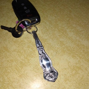 Spoon Keychain Silverware Key Chain Spoon Key Ring Vintage Silver Plate ...