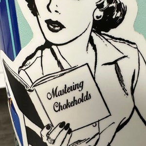 Mastering Chokeholds Jiu-jitsu Sticker - Vintage Illustration BJJ Die ...