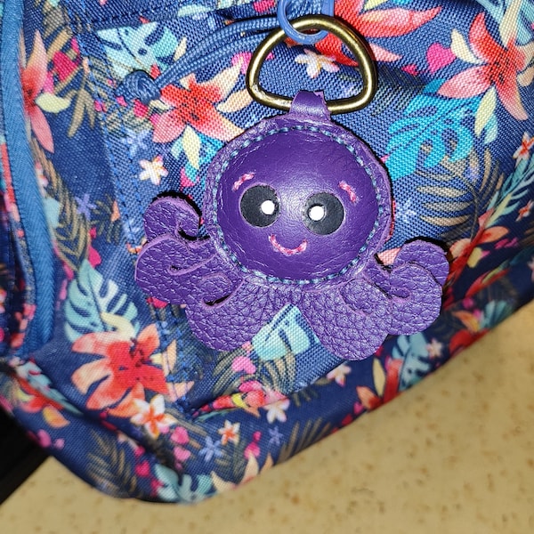 Octopus Leather Bag Charm Pattern and Illustrated Tutorial - Etsy Canada