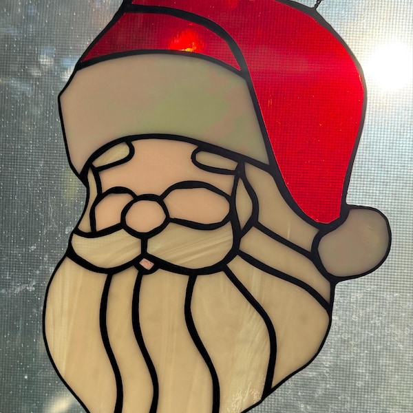 Digital Download PATTERNS, Stained Glass Window With Santa Claus ...