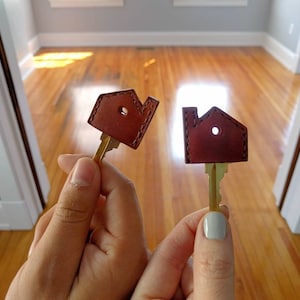 Leather House Key Topper, Key Cap, Home Key Topper, Key Cover ...