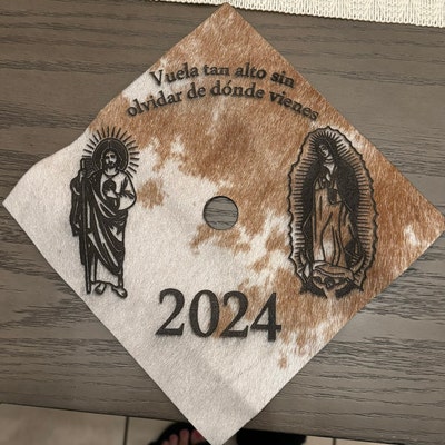 Cowhide Grad Cap Topper - Etsy