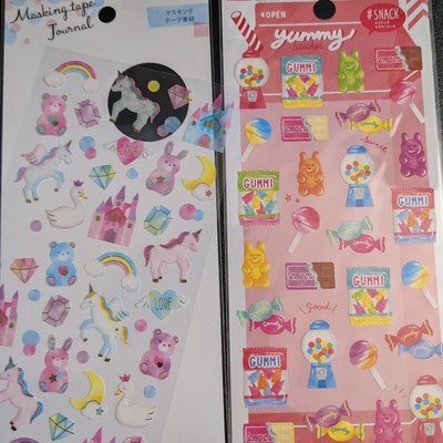 Yummy Sticker,daiso Sticker_snack Red /pack Drink Yellow /cafe Green ...