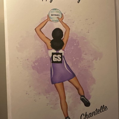 Personalised Netball Player Print birthday,daughter/sister/best Friend ...