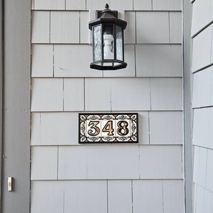 House Numbers Address Tiles Framed Set Custom Address Tiles Sign Hand ...